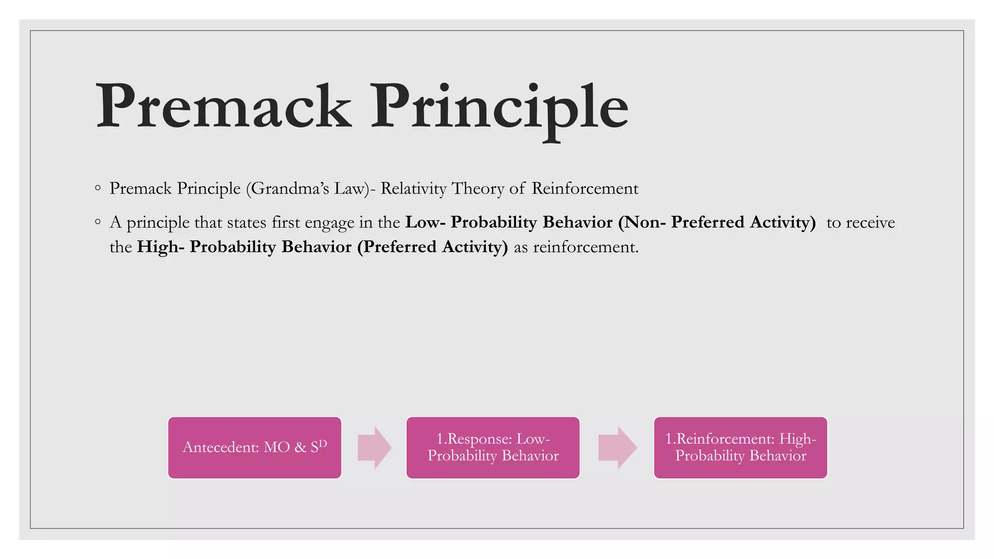 Know Your Behavior: Premack Principle & Response Deprivation Hypothesis ...