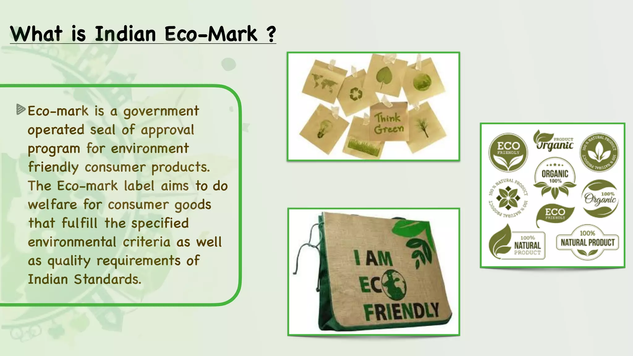 Indian Eco Mark certification, Importance and Implementation | PDF
