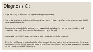 Management of Chyle leakage after head and neck surgery - DIKIOHS DUHS ...