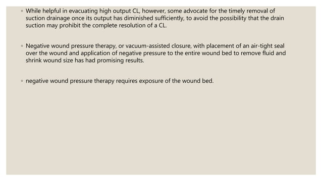 Management of Chyle leakage after head and neck surgery - DIKIOHS DUHS ...