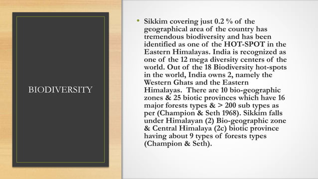 Biodiversity and It's conservation in Sikkim | PPTX