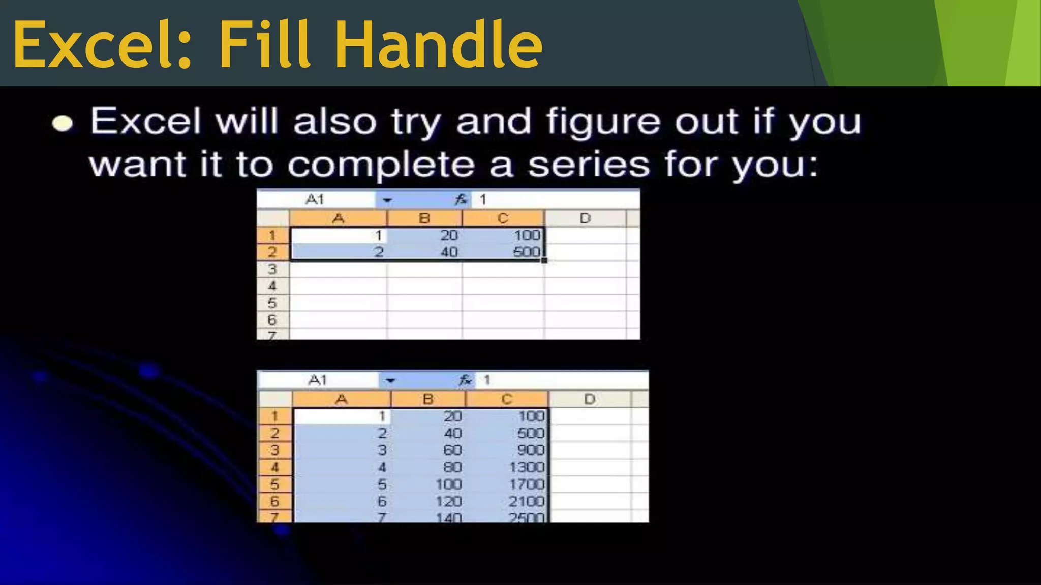 Excel Fill Handle Pptx Technology And Computing