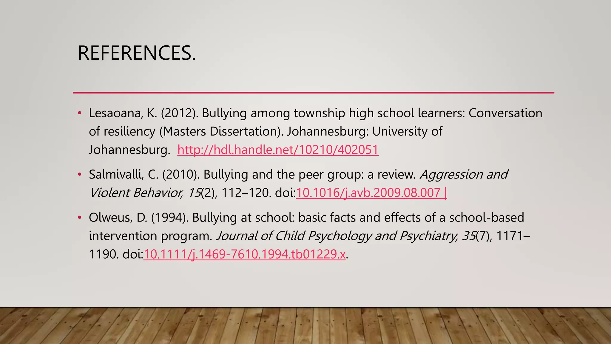 Bullying in schools | PPTX