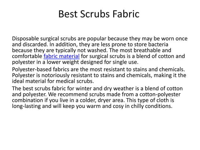 Everything You Need To Know About Scrubs Fabric! | PPT