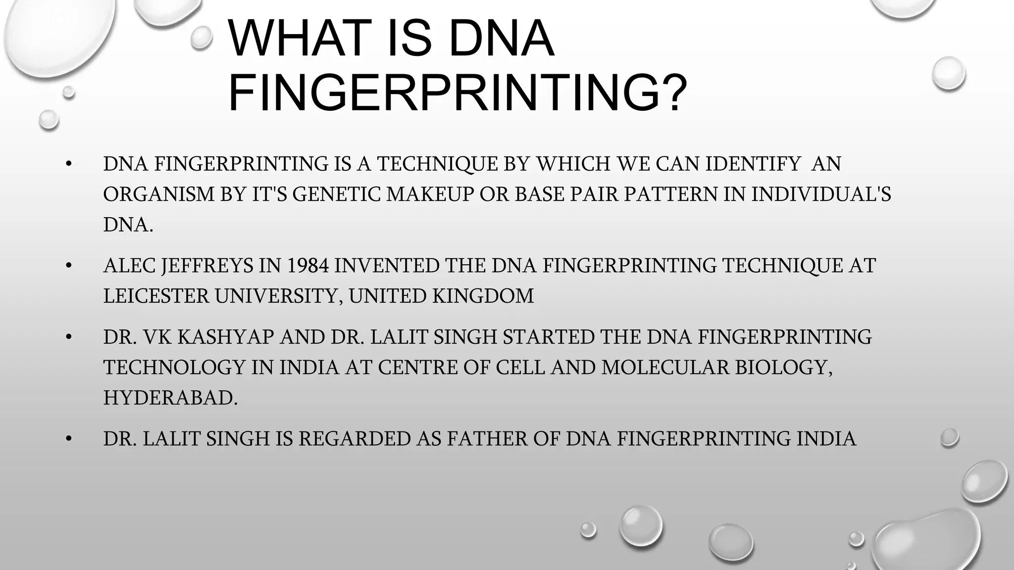 DNA FINGERPRINTING BY JAMWAL | PPTX