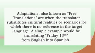 translation techniques adaptation | PPTX