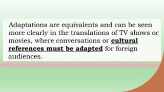 translation techniques adaptation | PPTX