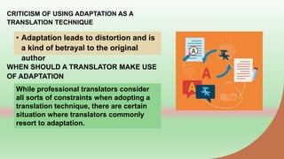 translation techniques adaptation | PPTX