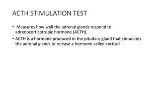 Adrenal function test for hypocortisolism | PPTX