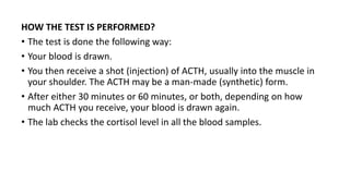 Adrenal function test for hypocortisolism | PPTX