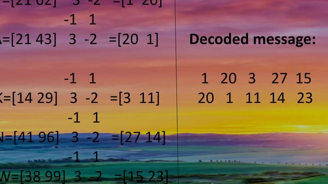 Application Of Matrices In Cryptography Ppt