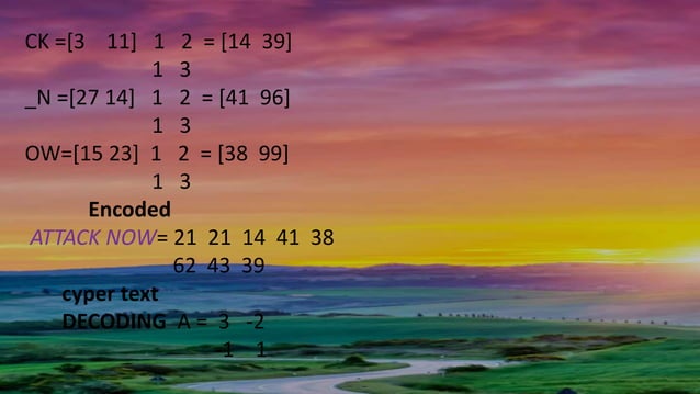 Application of matrices in cryptography | PPTX | Physics | Science