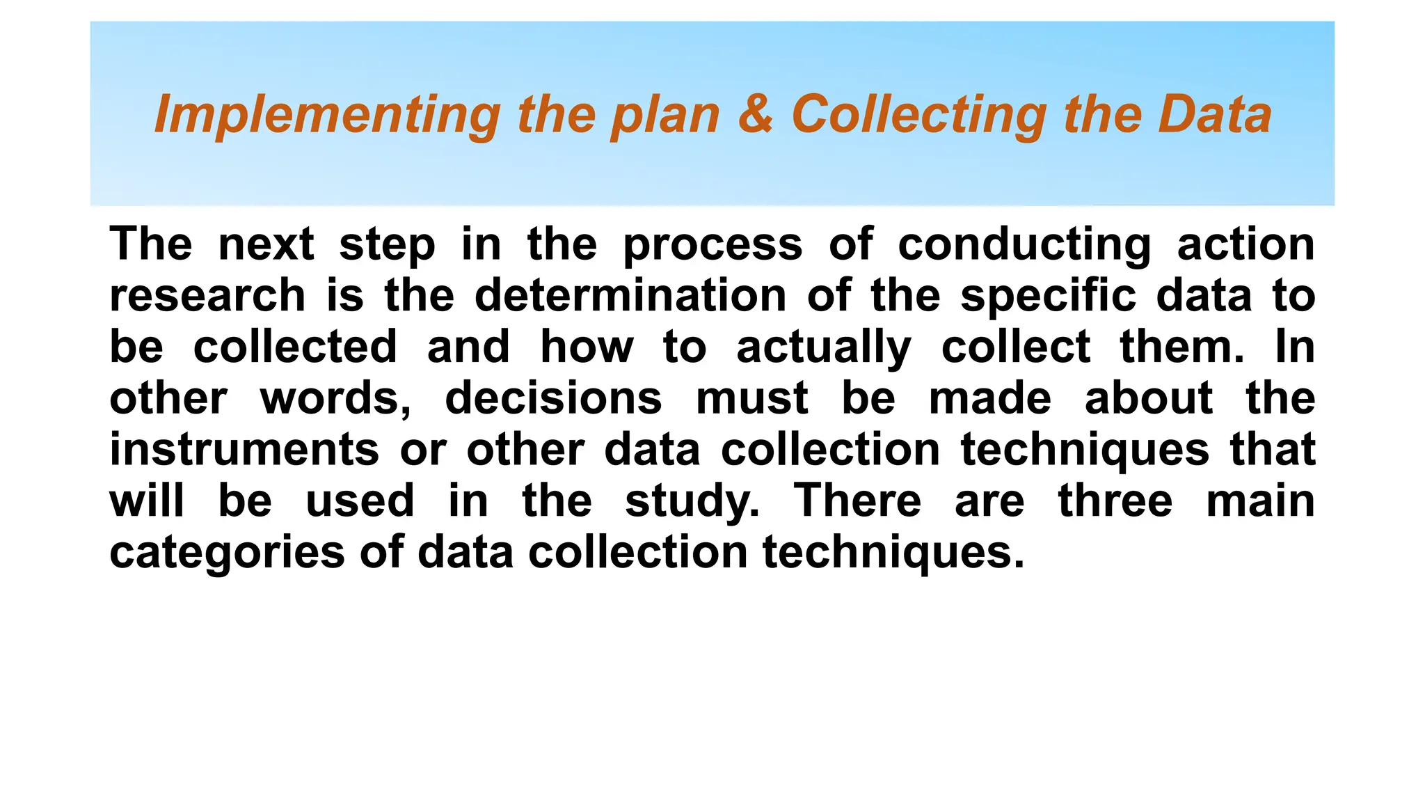 Creating a Plan of Action and Collecting Data | PPT