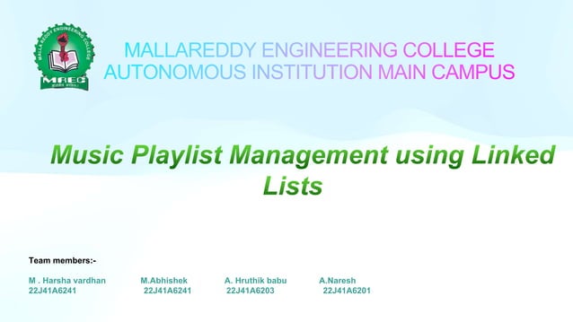 MUSIC PLAY LIST PROJECT report and power point presentation | PPTX ...