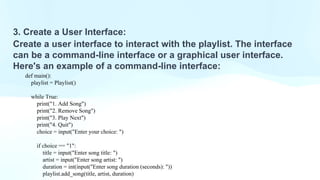 MUSIC PLAY LIST PROJECT report and power point presentation | PPTX