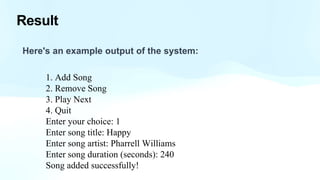 MUSIC PLAY LIST PROJECT report and power point presentation | PPTX