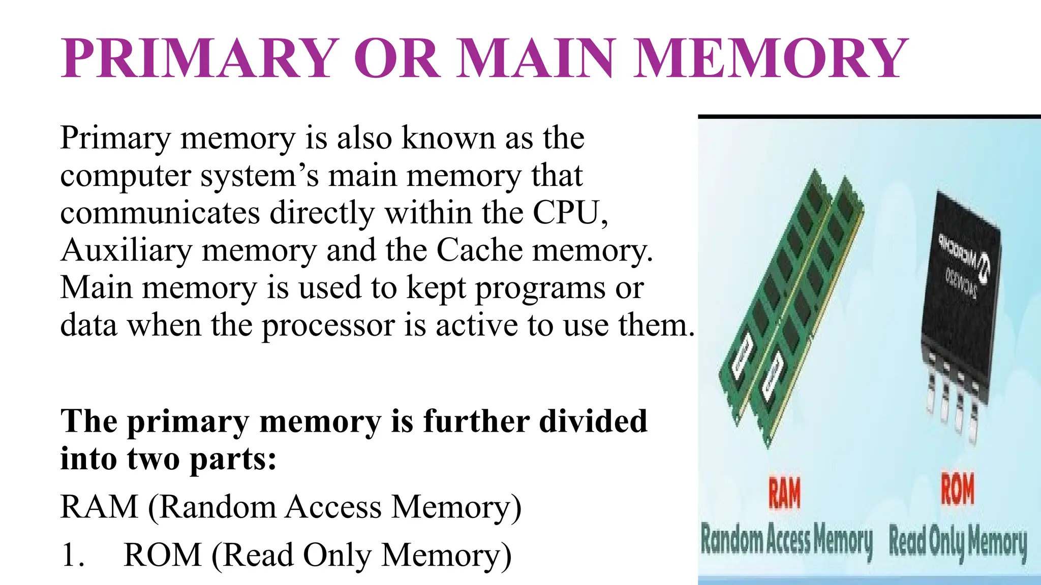 Computer memory and it's types | PPTX