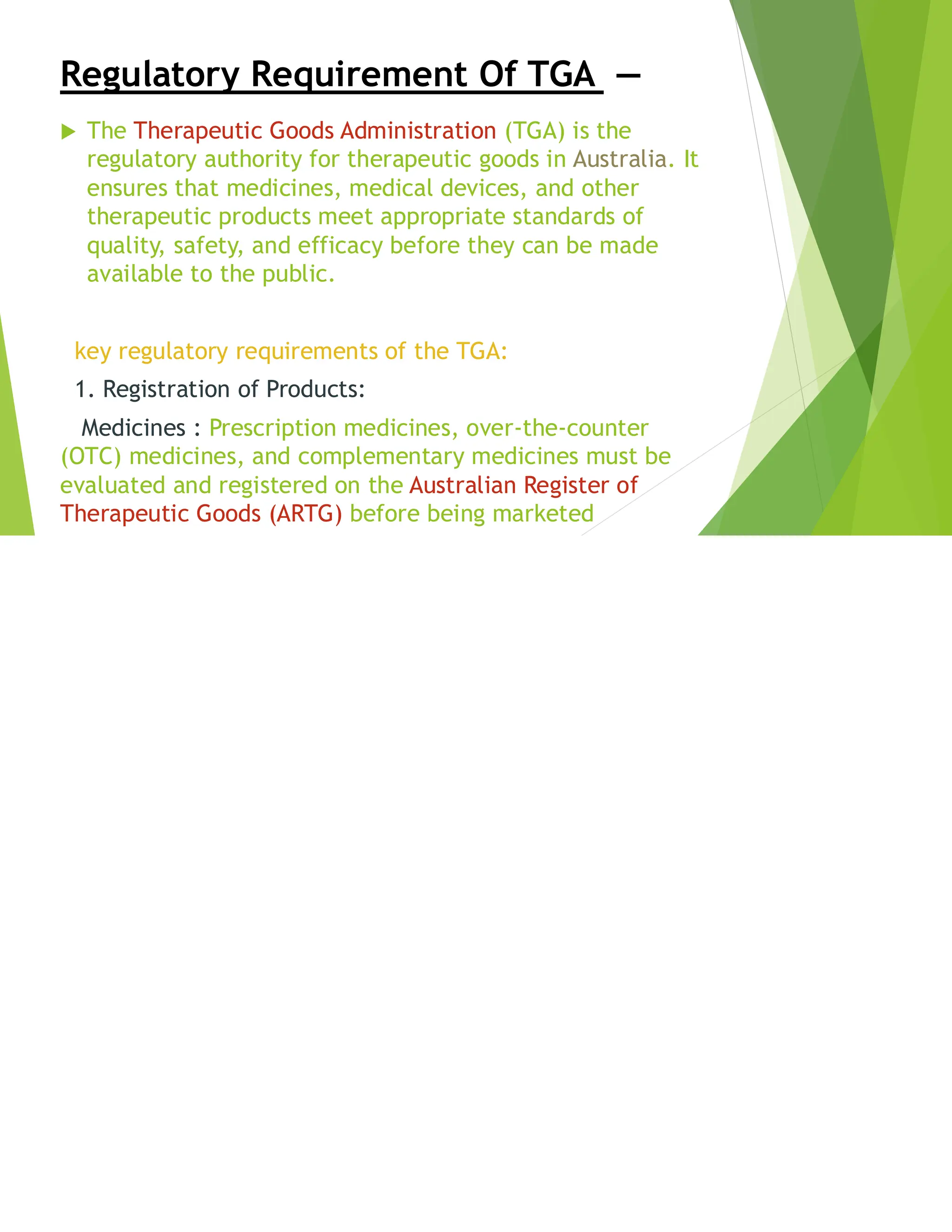 Regulatory requirement of EU, TGA, MHRA, and ROW countries | PDF