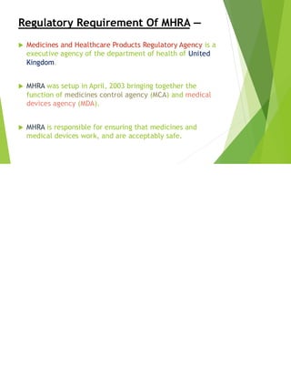 Regulatory requirement of EU, TGA, MHRA, and ROW countries | PDF