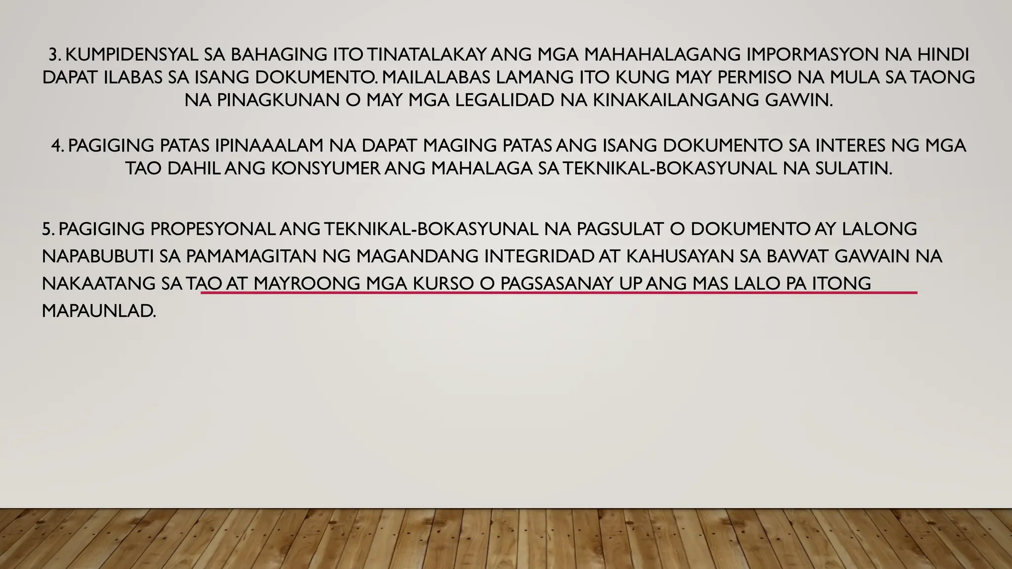 Teknikal bokasyunal Mga Etikang Kinakailangan sa pagsulat ng teknika ...