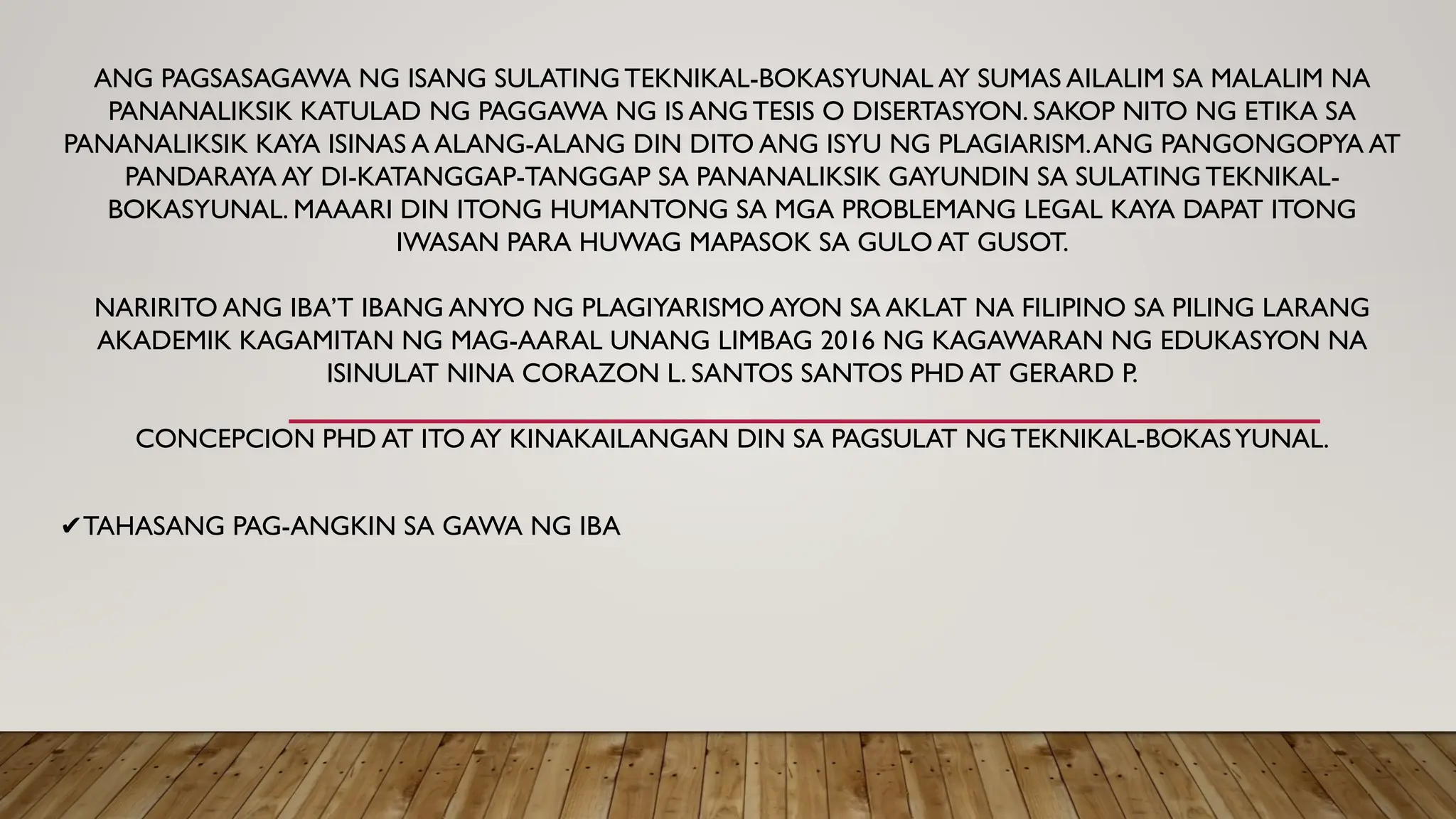 Teknikal bokasyunal Mga Etikang Kinakailangan sa pagsulat ng teknika ...