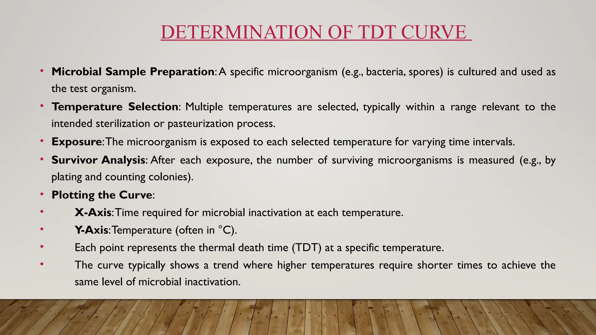 TDT curve power Point presentation with lethal value | PPTX
