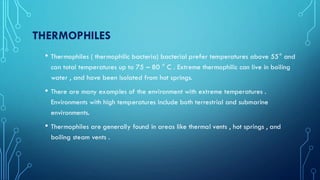 Microorganisms inhibiting extreme environment | PDF