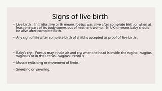 Signs of live birth in forensic medicine.ppt