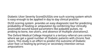 Assessing surgical prognosis in diabetic foot ulcer | PPTX