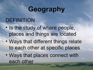 Presentation 3 5 themes of geography & 4 components of a map for w ...