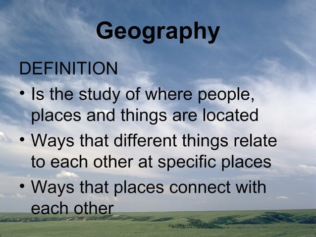 Presentation 3 5 themes of geography & 4 components of a map for w ...