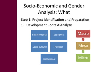 An introduction to socio-economic and gender analysis | PPTX