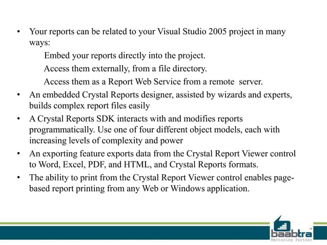 crystal report | PPTX | Desktop Publishing | Computer Software and ...