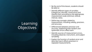 Presentation # 3 - Measurements, Validity, and Reliability.pptx
