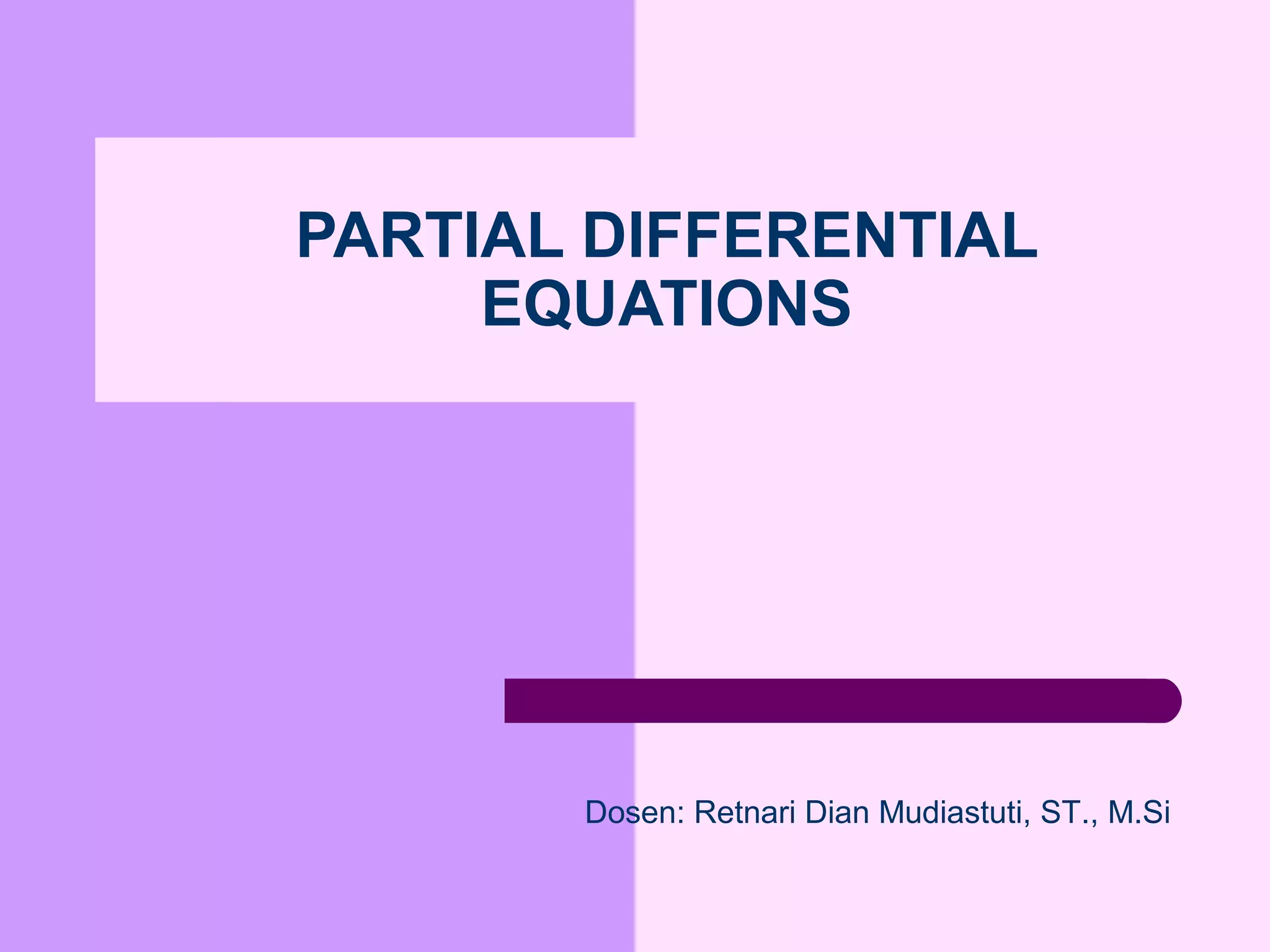 Presentation3 partial differentials equation | PPT