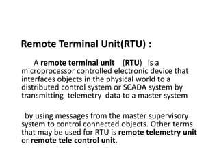 supervisory control and data acquisition system | PPTX