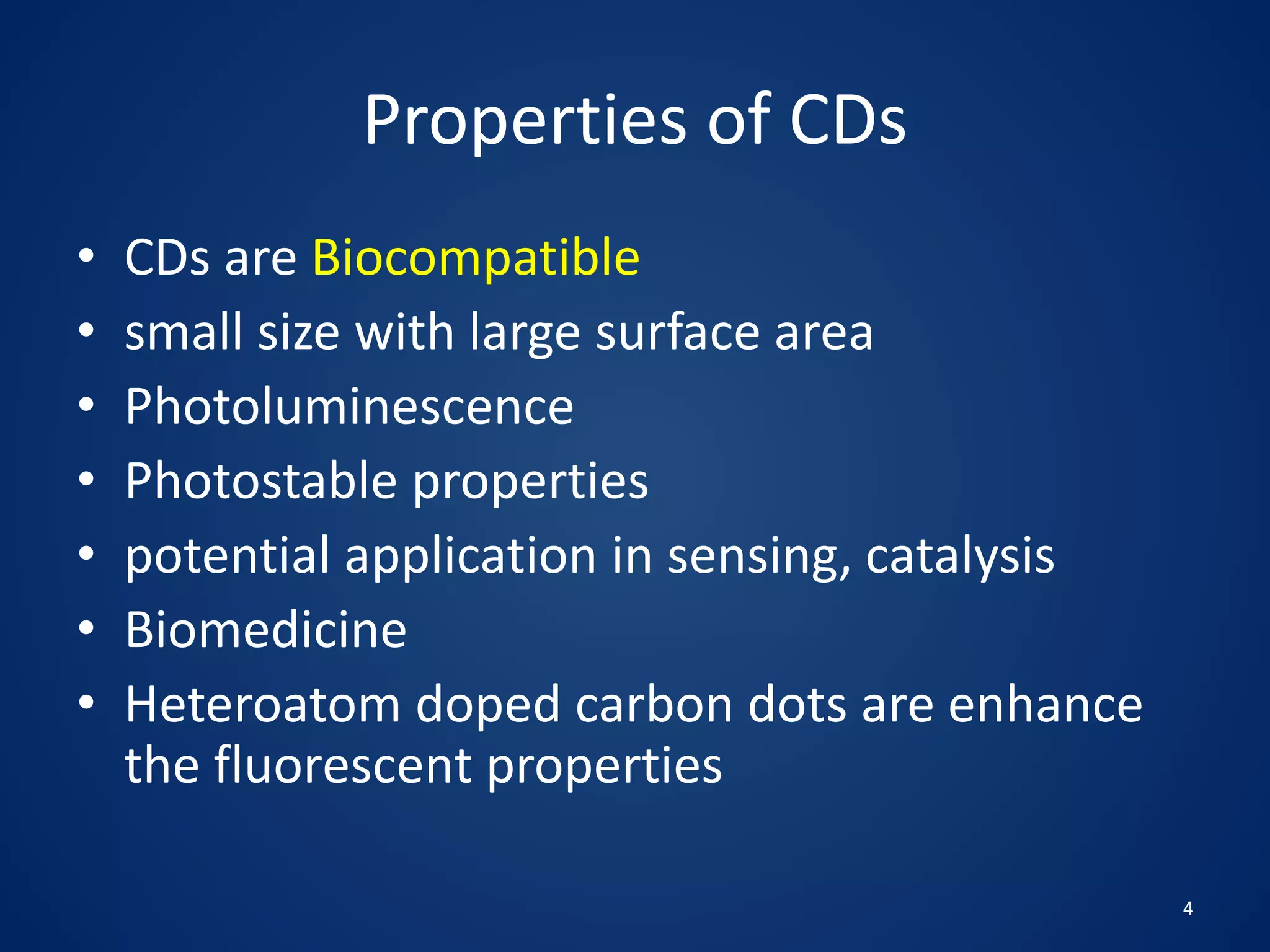 carbon dots and its applications | PPTX