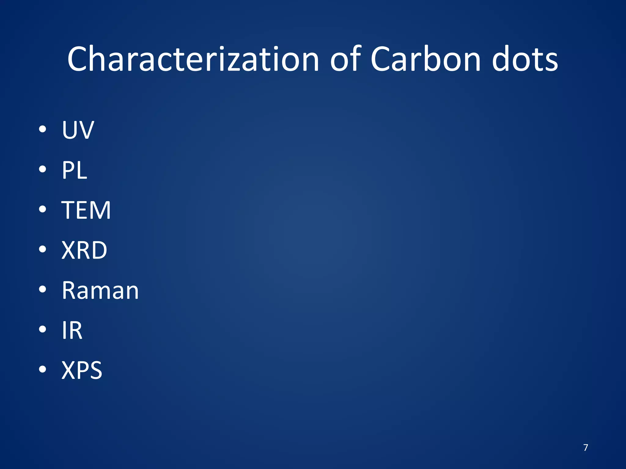 carbon dots and its applications | PPTX