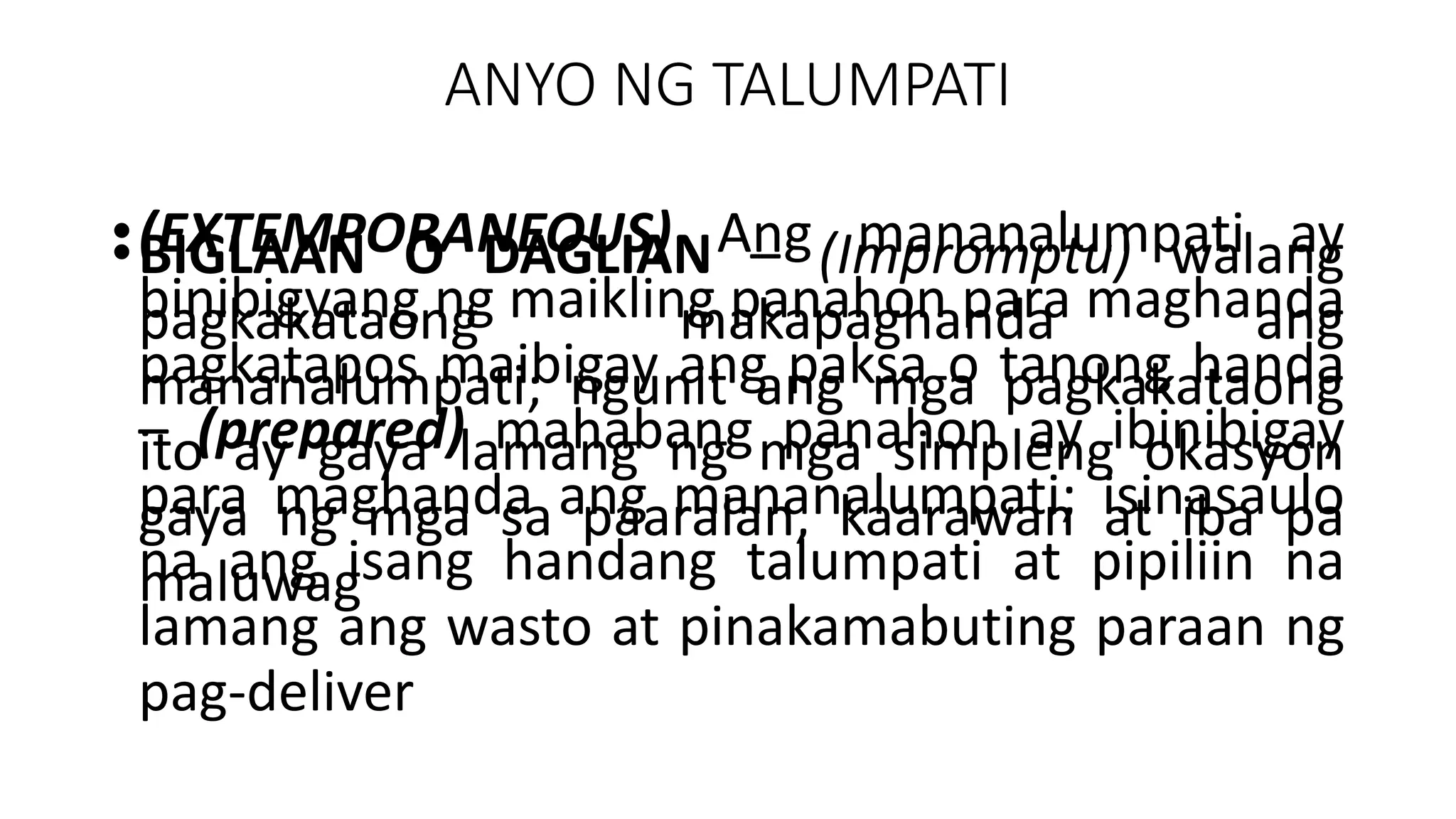 Talumpati 101 Filipino Grade 12 | PPTX