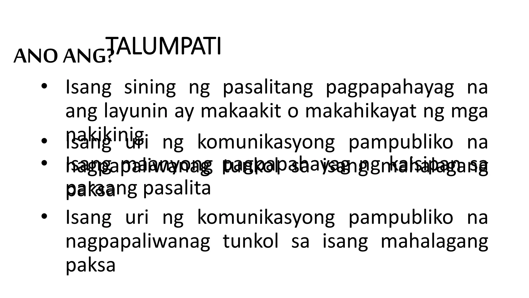 Talumpati 101 Filipino Grade 12 | PPTX