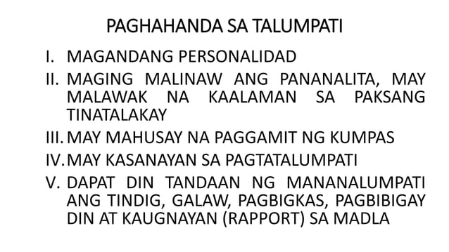Talumpati 101 Filipino Grade 12 | PPTX