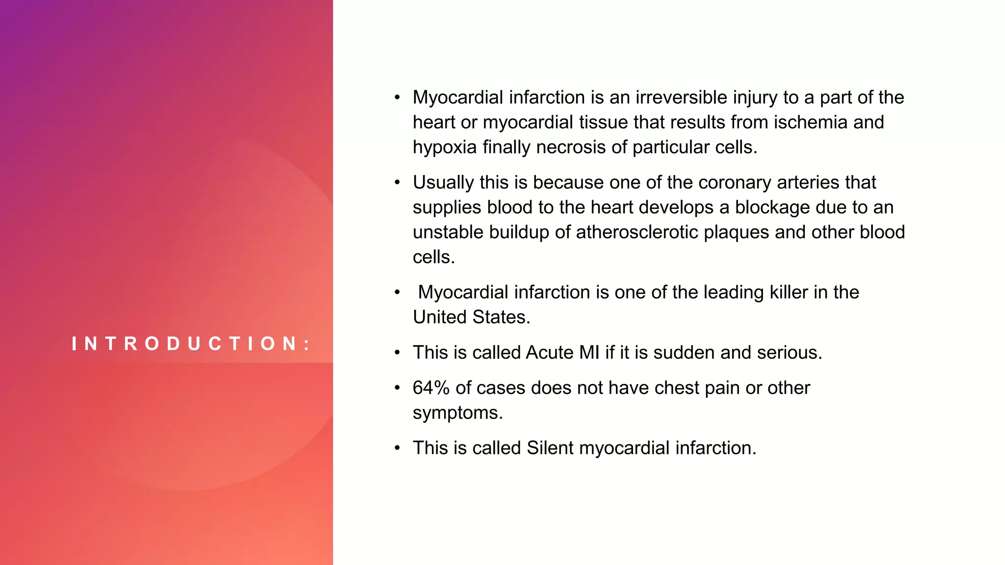 pathophysiology of myocardial infarction | PPTX
