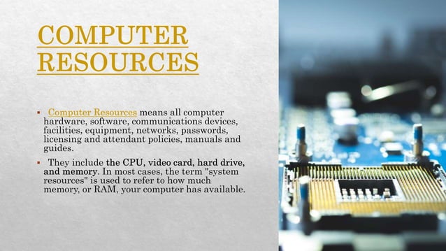 Utilization of computer Resources | PPT