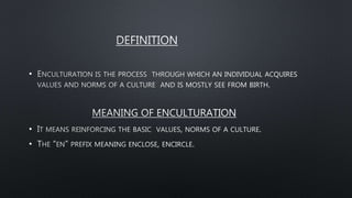 Acculturation and Enculturation ppt presentation | PPTX
