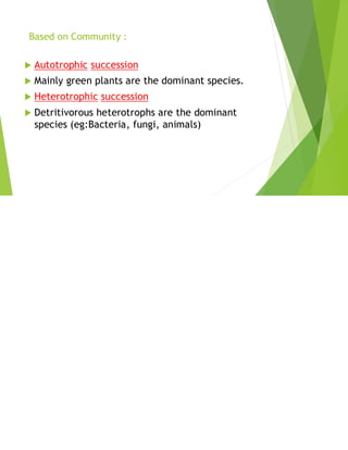 Ecological succession,types , mechanism,example | PDF