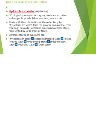 Ecological succession,types , mechanism,example | PDF
