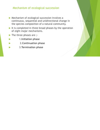 Ecological succession,types , mechanism,example | PDF