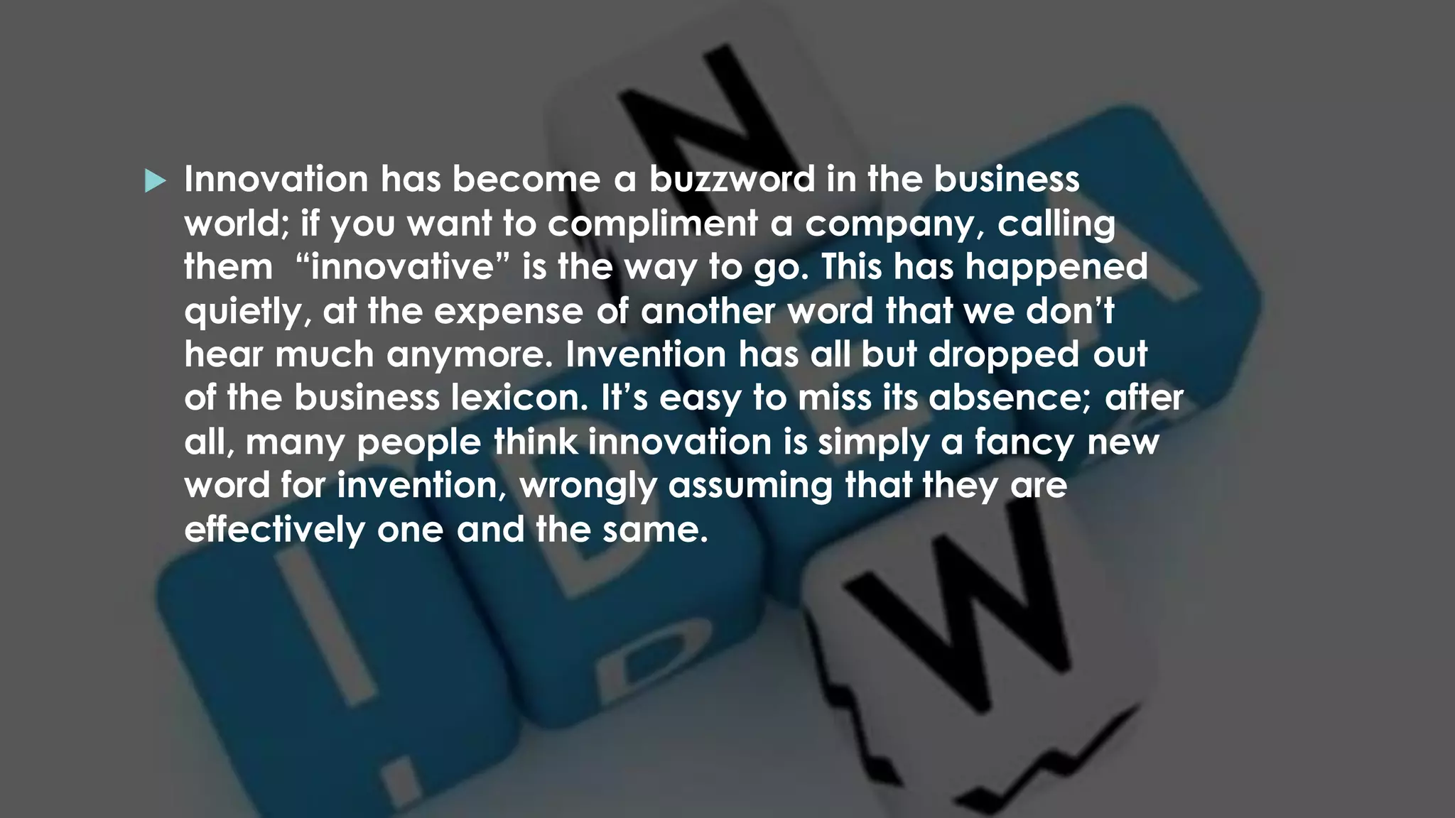 INVENTION VS INNOVATION | PDF