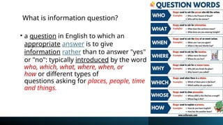 Information questions in English language | PPT