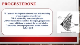 Role of hormones in lactation | PPTX